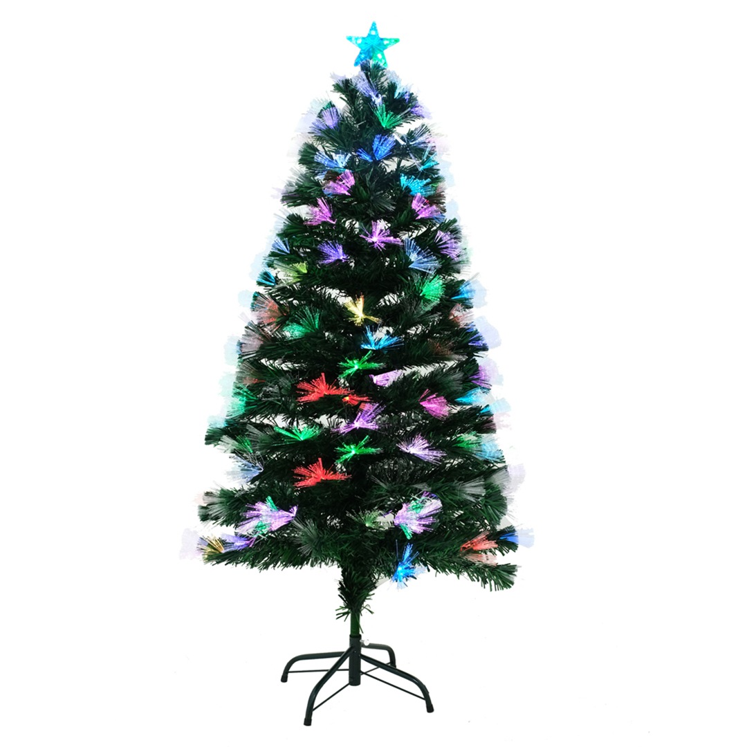 Buy Christmas Tree & Star 6ft Fibre Optic Colour Changing, 180cm Multi ...