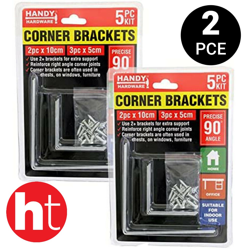 Buy Handy Hardware 10Pcs Bracket Corner Assorted Sizes Steel Right ...