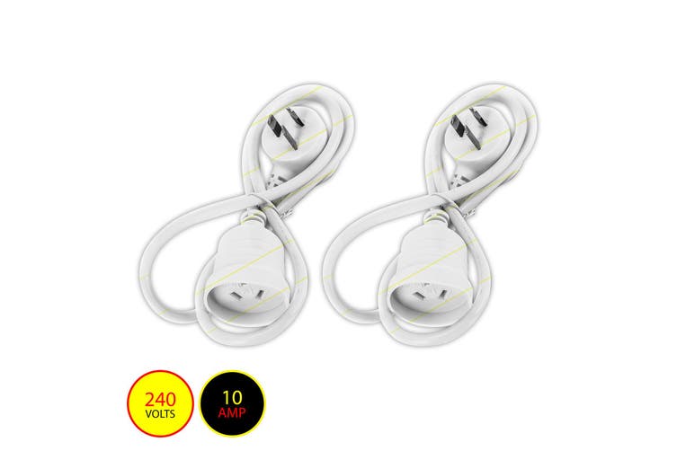 Buy Handy Hardware 2PK 1M Piggy Back Extension Lead Plug & Socket 240 ...