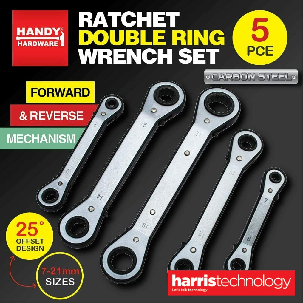 Buy Handy Hardware 5PCE Double-Head Hand Wrench Tool Kit Reversible ...