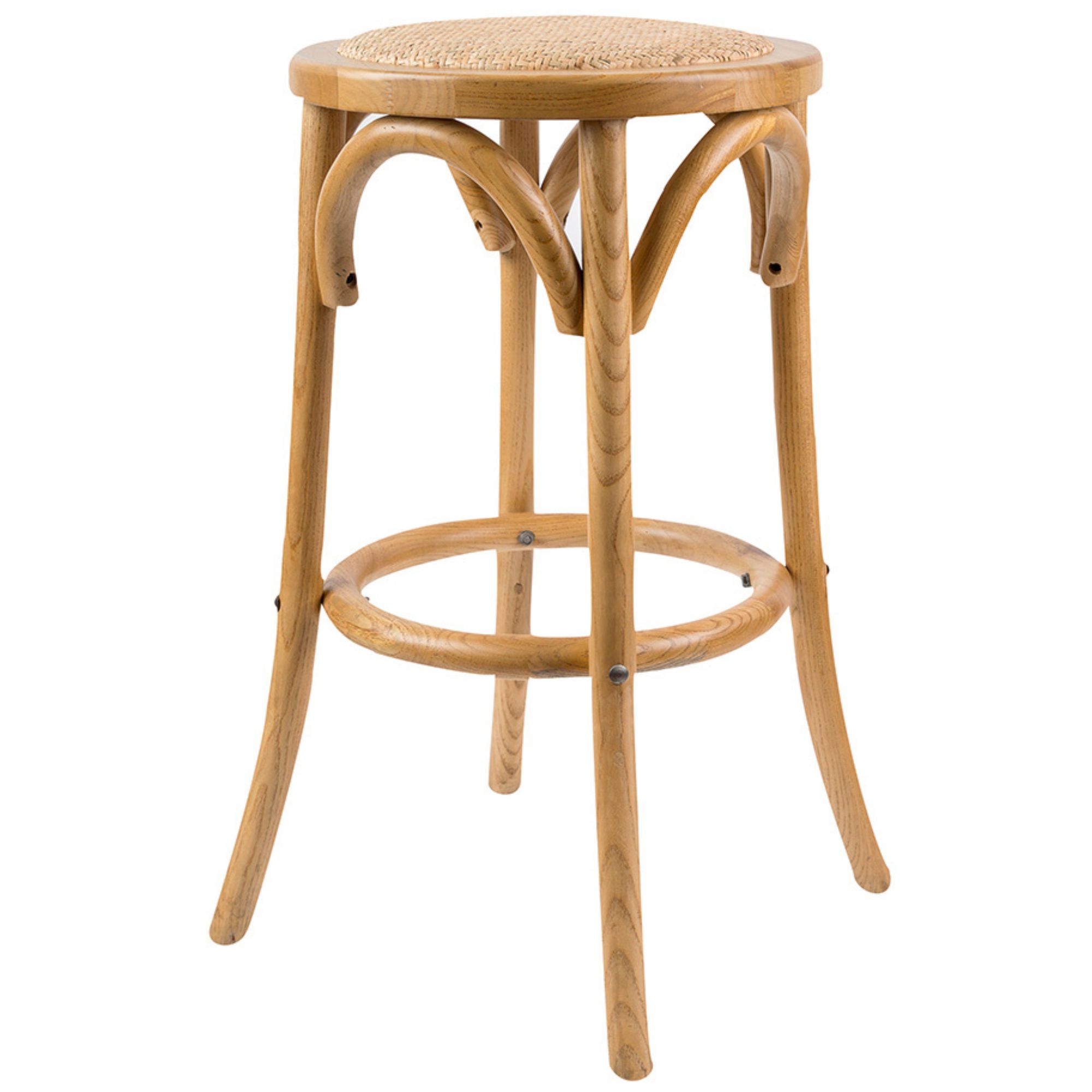 Buy Aster Round Bar Stools Dining Stool Chair Solid Birch Timber Rattan ...