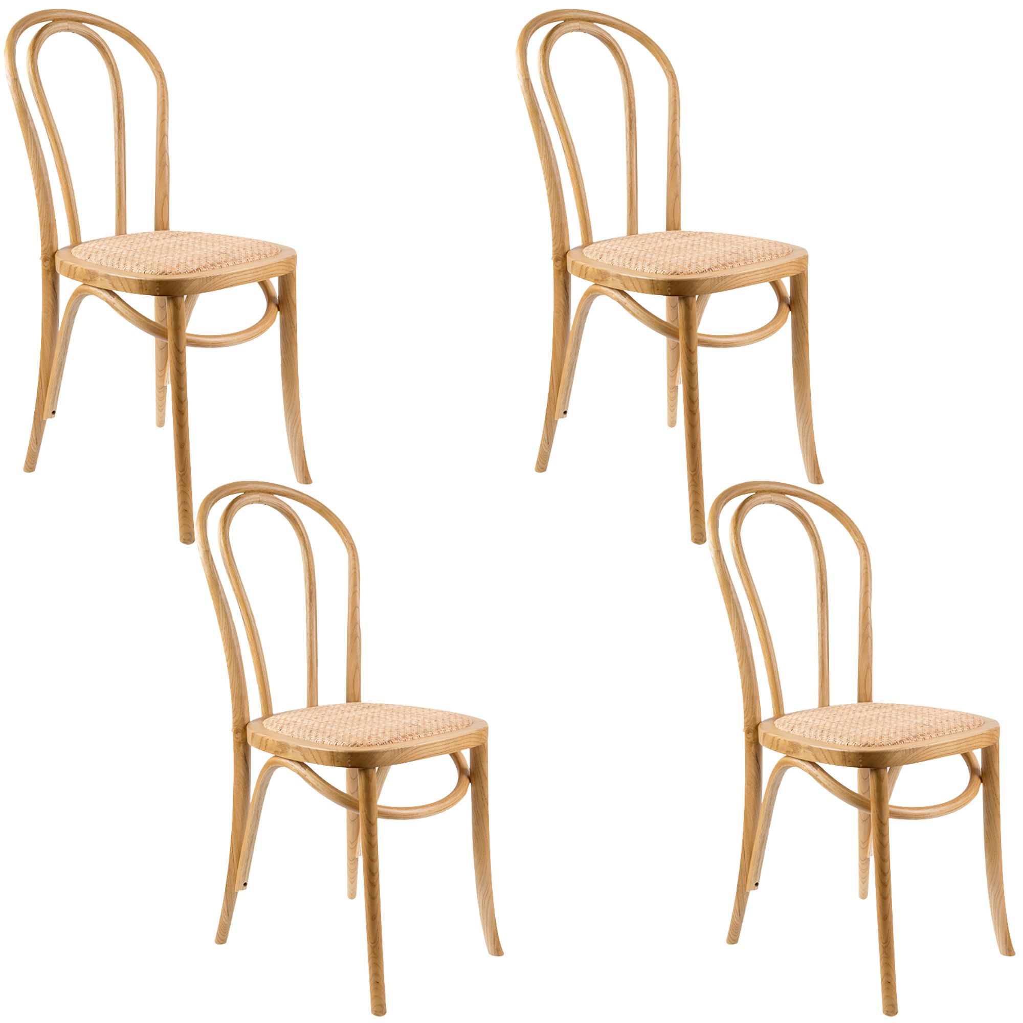 Buy Azalea Arched Back Dining Chair Set of 4 Solid Elm Timber Wood ...