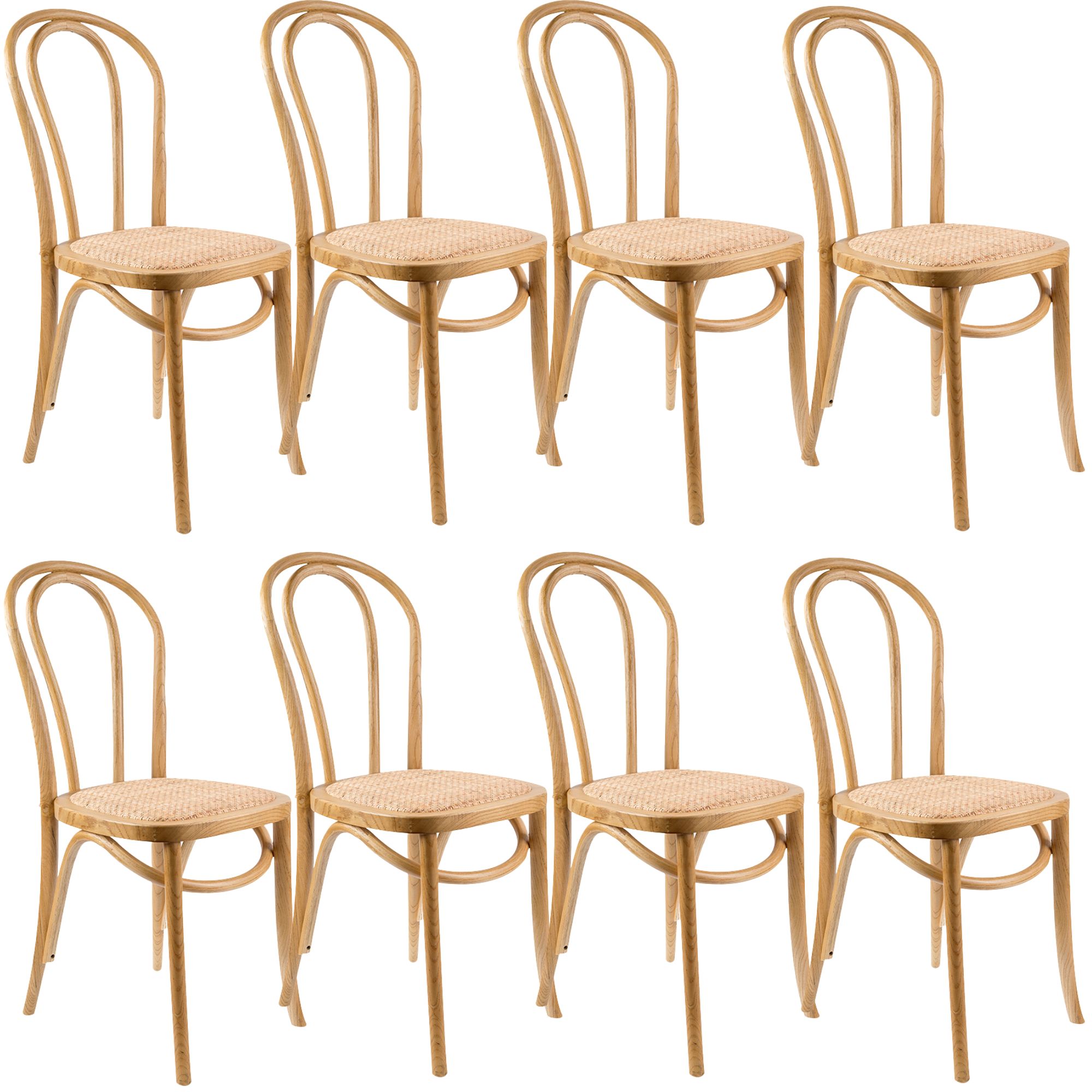 Buy Azalea Arched Back Dining Chair Set of 8 Solid Elm Timber Wood ...