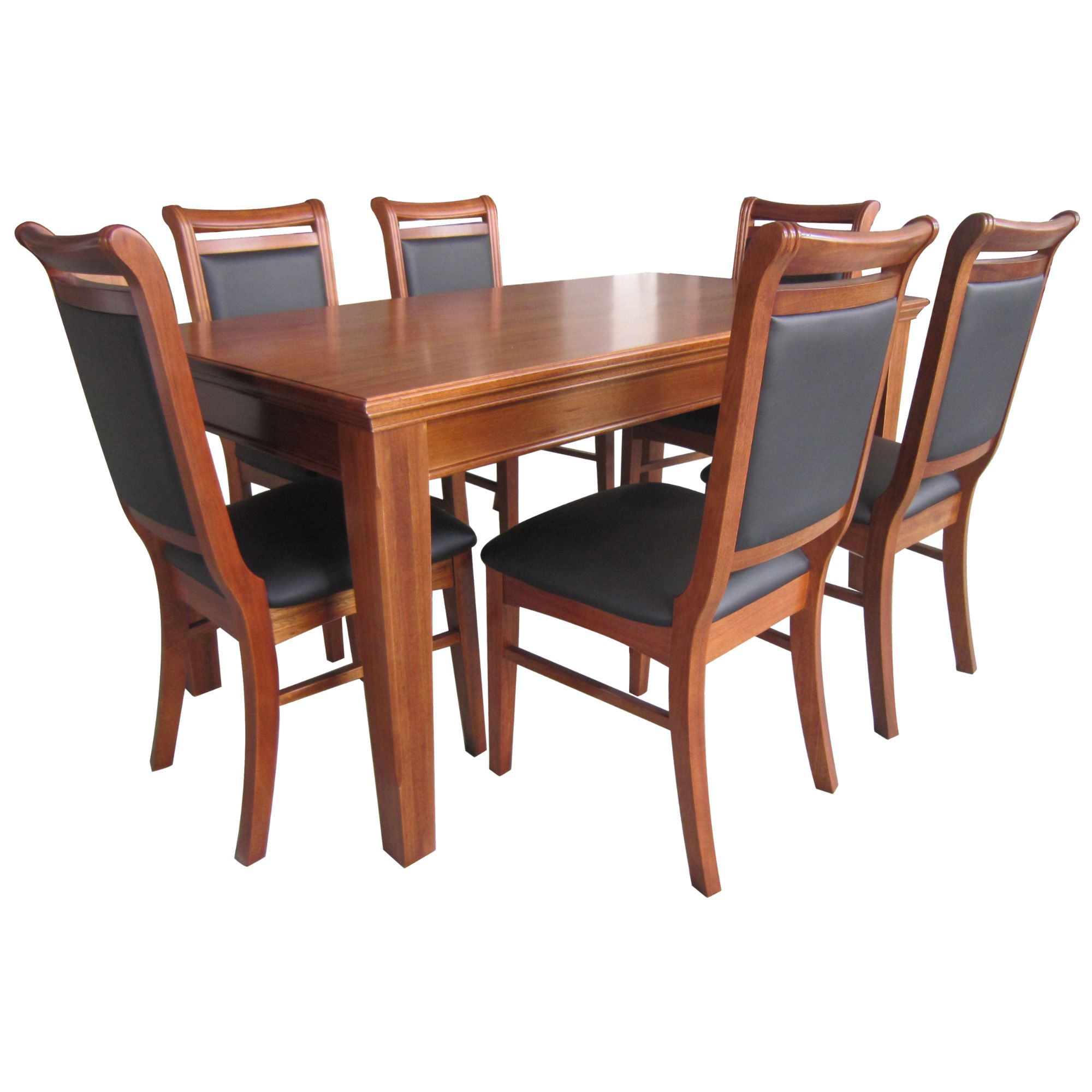 Buy Cooma 7pc Dining Set 165cm Table 6 PU Chair Solid Rose Gum Timber ...