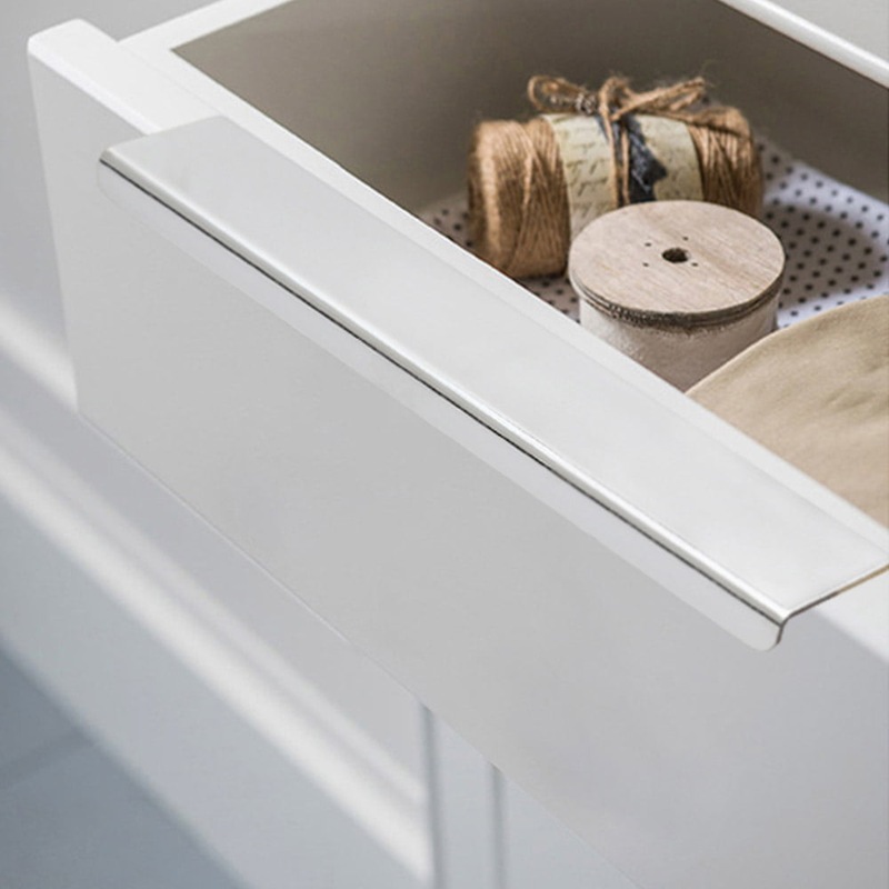 Buy Contemporary Kitchen lip pull handles stainless steel - MyDeal