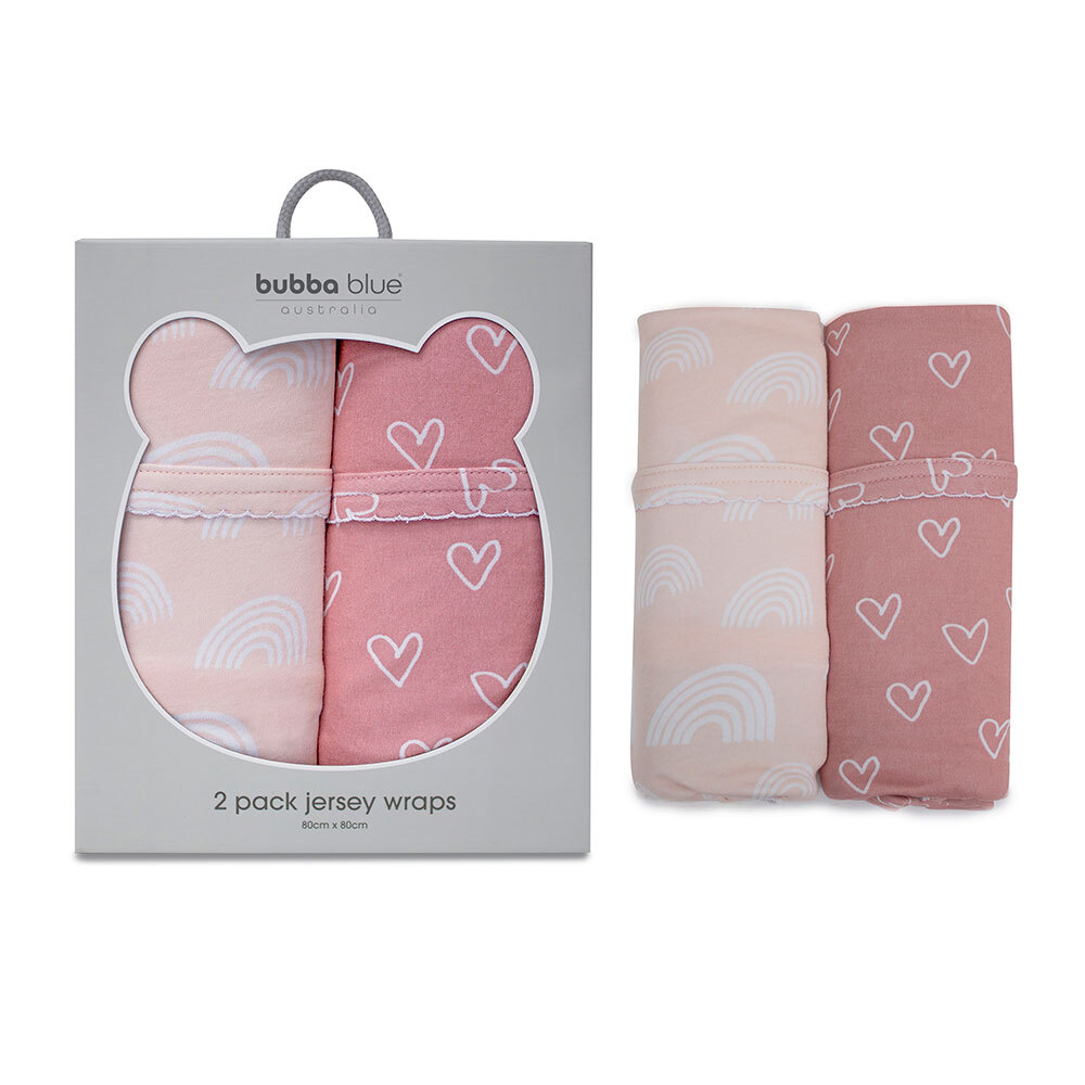 Buy Bubba Blue Girls Jersey Wrap 80cm x 80cm Pack Of 2 - MyDeal Australia