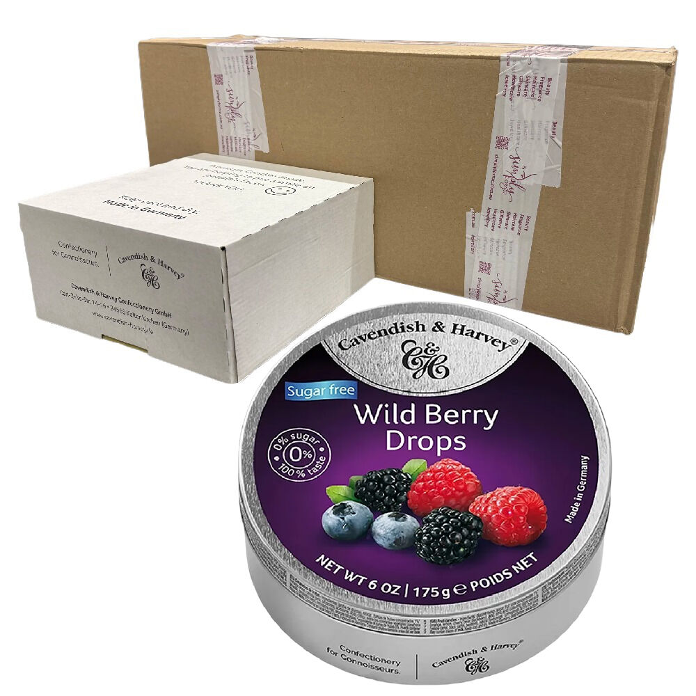 Buy Cavendish and Harvey Tin Sweets 175g Sugar Free Wild Berry Candy ...