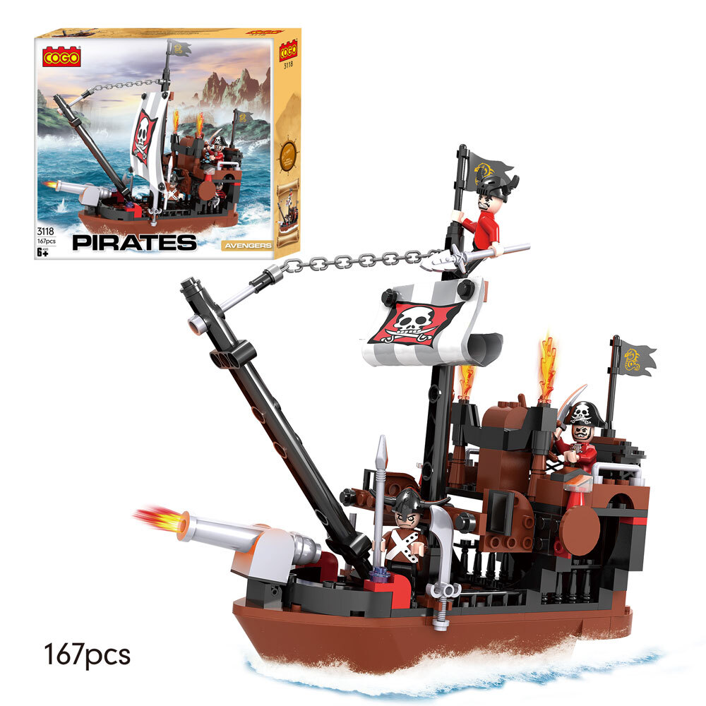Buy Cogo Building Blocks Pirate Ship 167pcs - MyDeal Australia