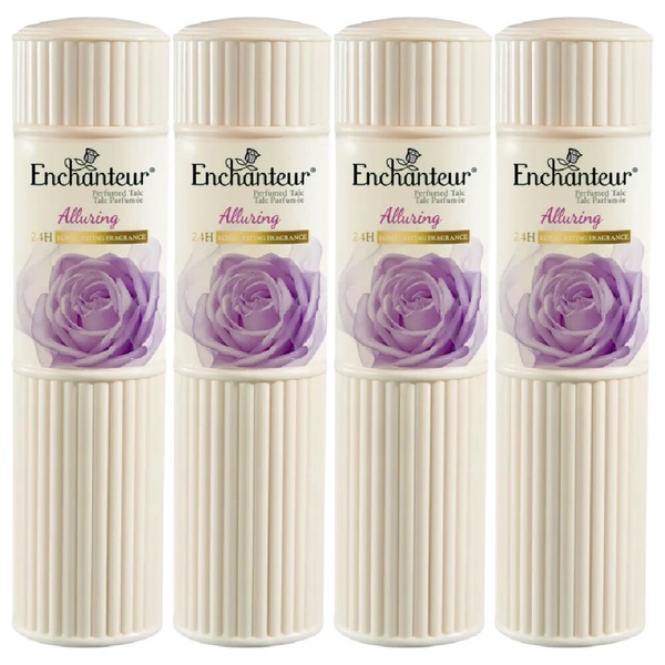 Buy Enchanteur Alluring Talc 100g x 4 Soft Floral Body Powder for Women ...