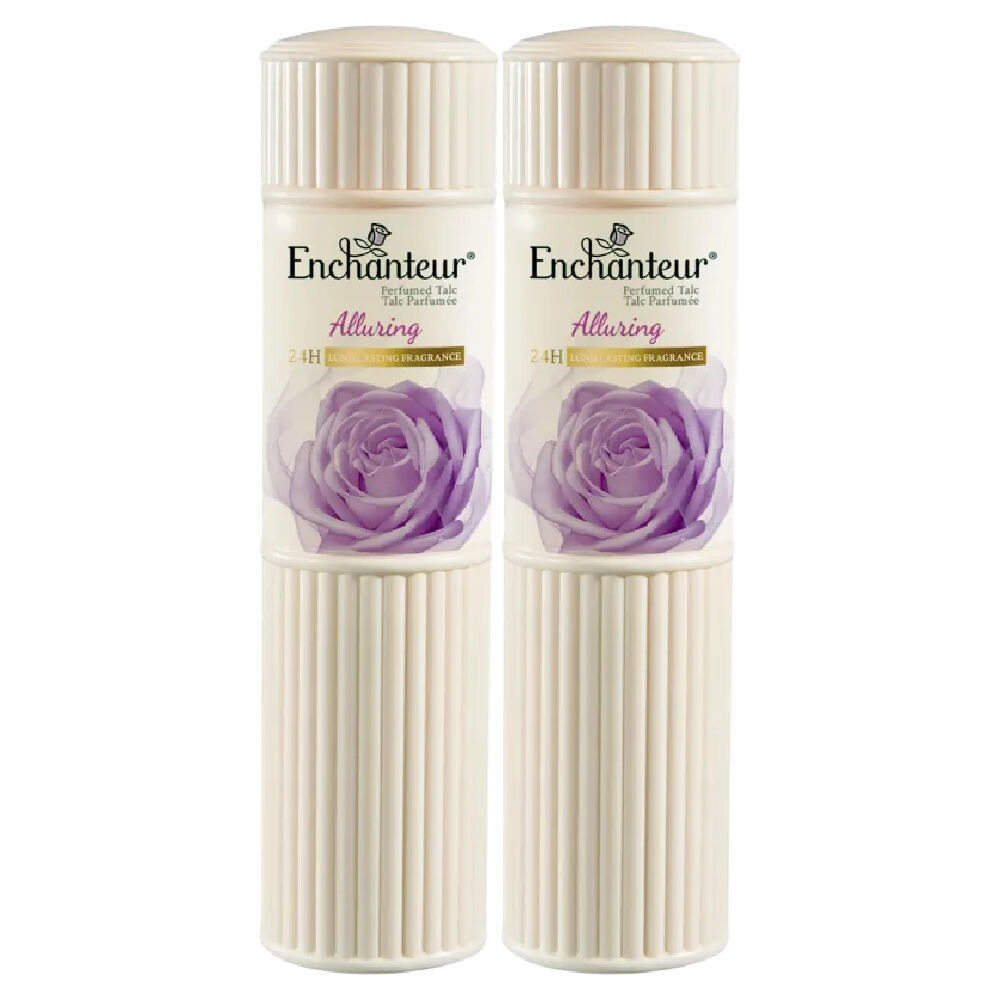 Buy Enchanteur Alluring Talc 50g x 2 Rose Iris Vanilla Silky Soft Skin ...