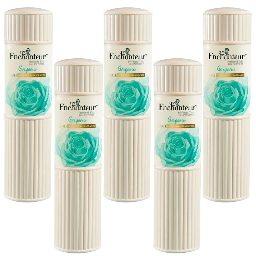 Buy Enchanteur Gorgeous Perfumed Talc 50g x 5 Soft Floral Body Powder ...