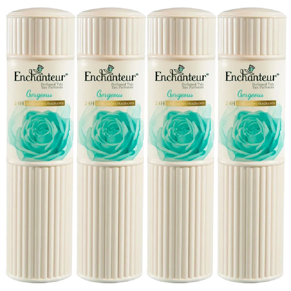 Buy Enchanteur Gorgeous Talc 100g x 4 Silky Smooth Floral Body Powder ...