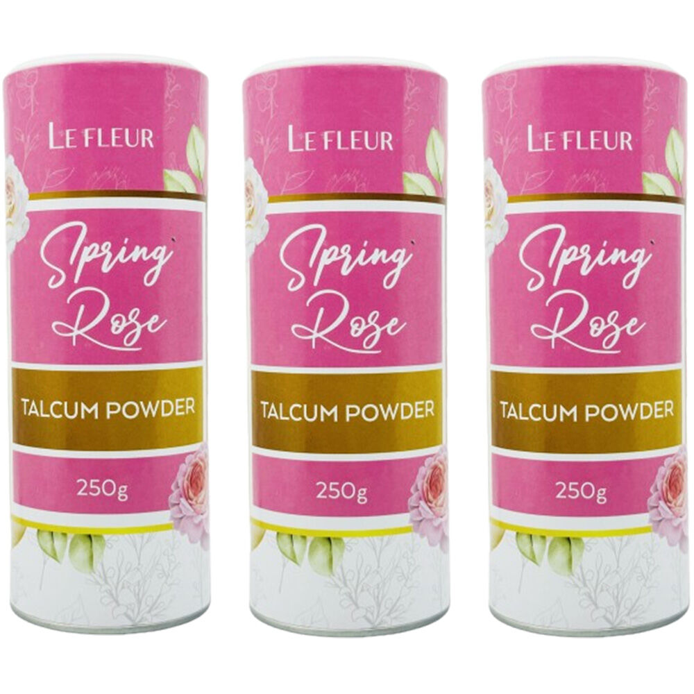 Buy Le Fleur 3 x Spring Rose Luxury Talcum Powder 250g - MyDeal Australia