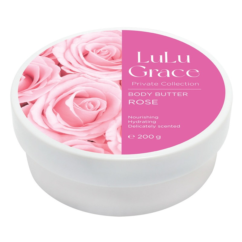 Buy Lulu Grace Body Butter Rose Super-Rich Cream Skin Moisturiser 200g - MyDeal