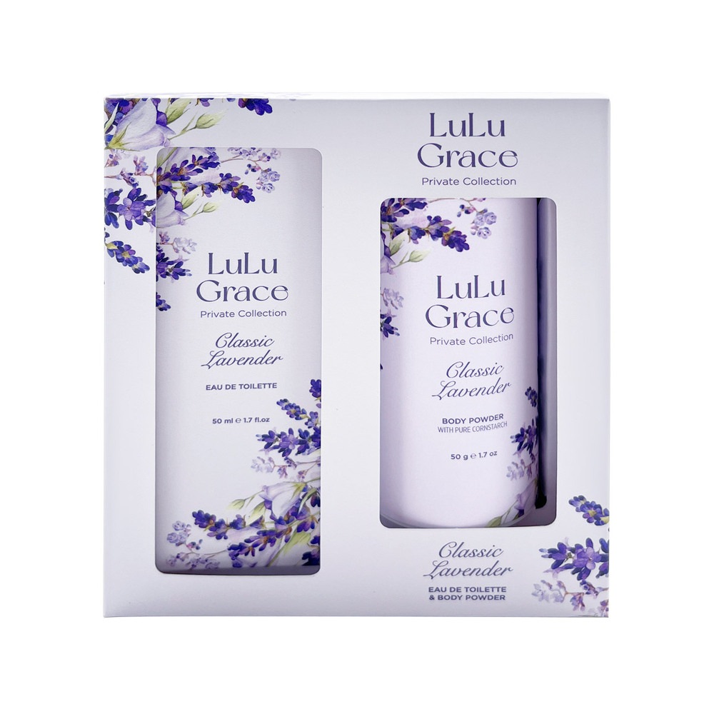 Buy Lulu Grace Lavender Gift Set 50ml EDT Spray & Talc Free Body Powder ...