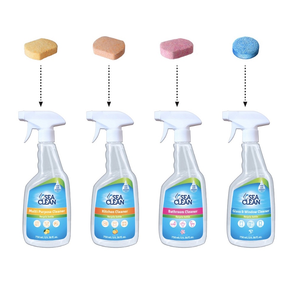 Buy Sea Clean Enviro Cleaning Spray Pack. Kitchen, Bathroom, Glass ...