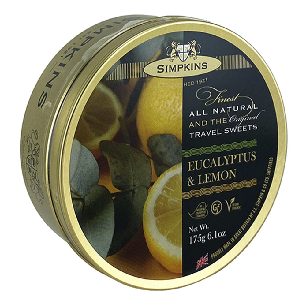Buy Simpkins Eucalyptus and Lemon 175g Tin Sweets Candy Lollies ...