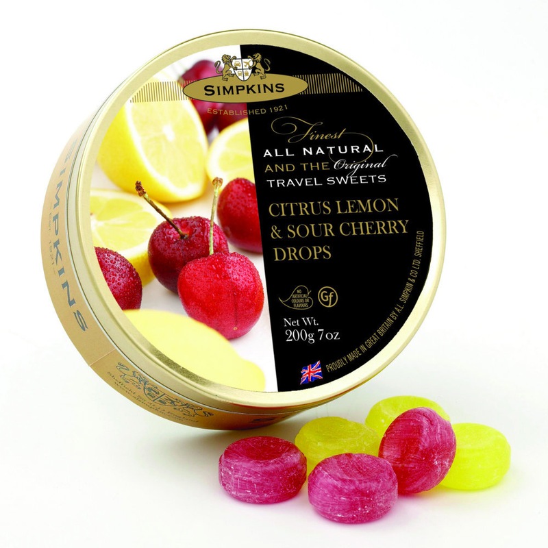 Buy Simpkins Lemon and Sour Cherry Drops 200g Tin Sweets Candy Lollies ...
