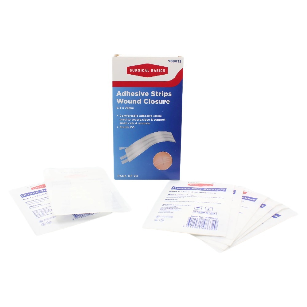 Buy Surgical Basics Adhesive Wound Closure Strips 6 x 75mm 24 pack ...