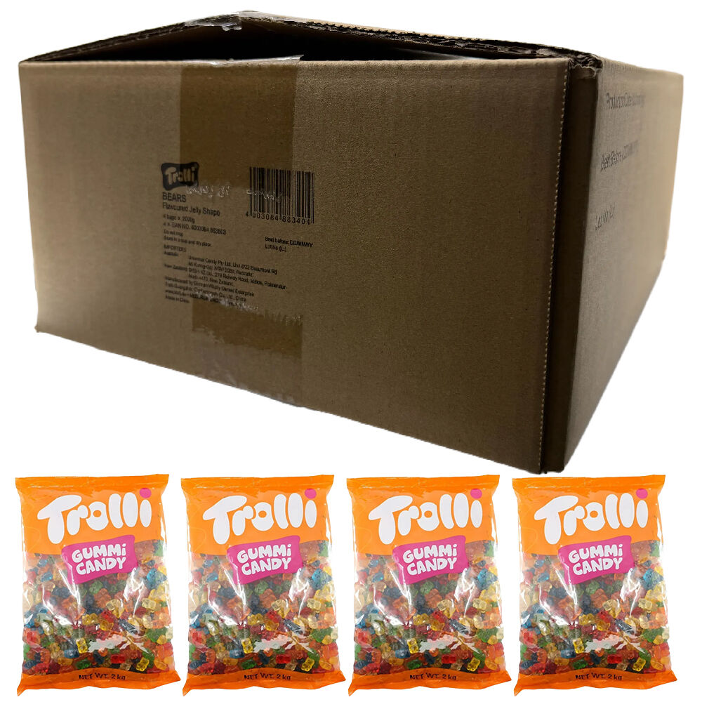 Buy Trolli Gummi Bears Candy Lollies Sweets Bulk 4 x 2kg Packs - MyDeal ...