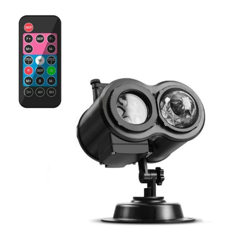 Buy 16 Patterns Projector 12W RGBW LED Double Tube Water Waves Lamp ...