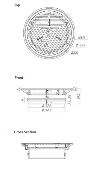 Buy 200mm Round Vinyl Floor Waste Without Fixed and Removable Strainer ...