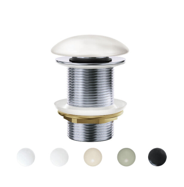 Buy 32mm Pop-Up Non-Overflow Ceramic Cap Basin Waste Gloss White/Matte ...