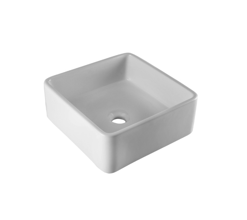 Buy 350*350*135mm Esti Ceramic Square Counter Top Basin With Waste ...