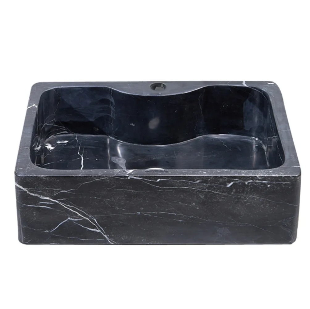Buy 500*380*150mm Black Marble Stone Rectangle Above Counter Art Basin ...