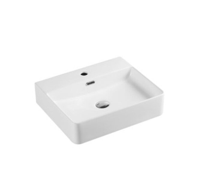 Buy 500*420*120mm Poseidon PW5042 Gloss White Ceramic Rectangle With Overflow 1 Tap Hole Wall ...