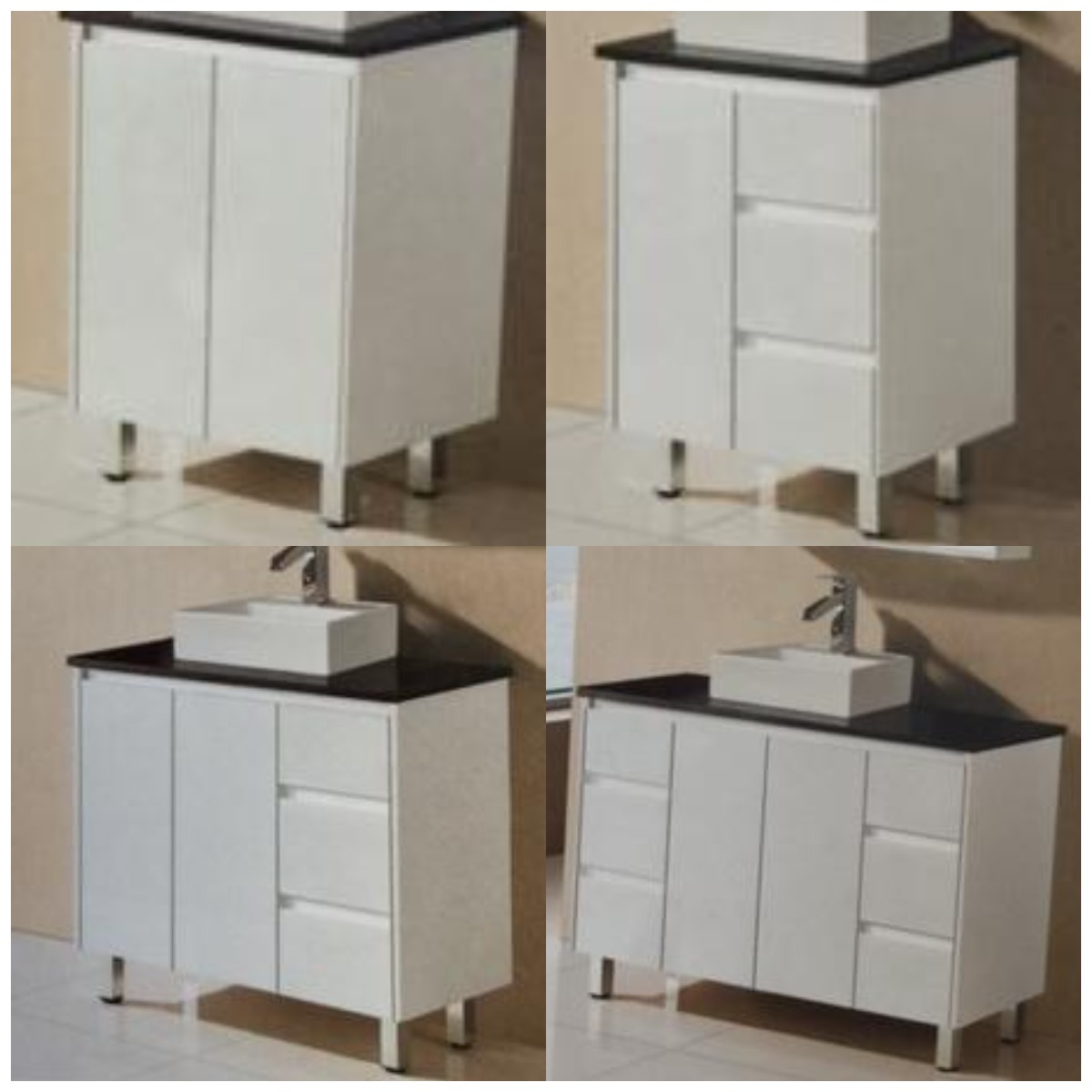 Buy 600-1500*420mm Bathroom Vanity White MDF Counter Top Freestanding ...