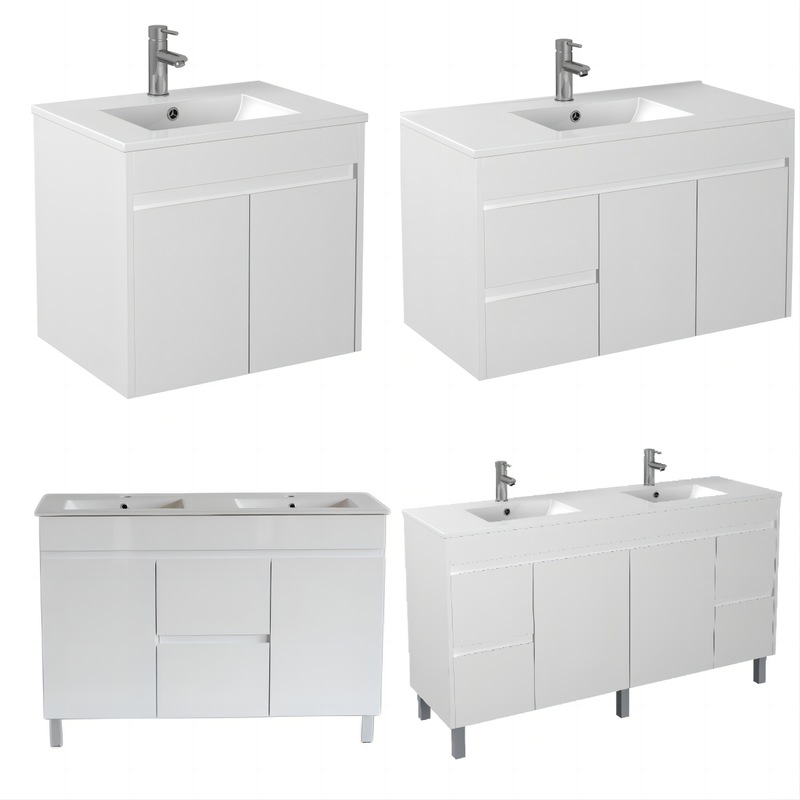 Buy 600-1800*460mm Bathroom Vanity Standard PVC White Freestanding/Wall ...