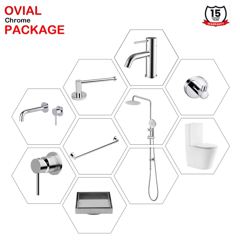 Buy Ovial Round Chrome Bathroom Package Toilet Mixer Shower Spout ...
