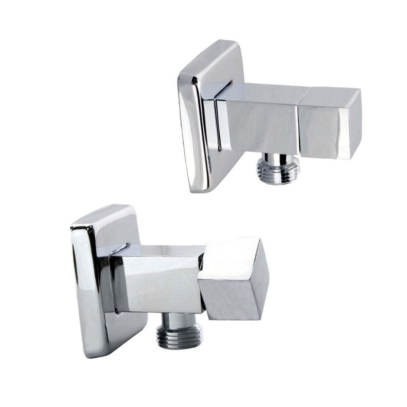 Buy Square Brass Washing Machine Taps Set Chrome/Matt Black - MyDeal