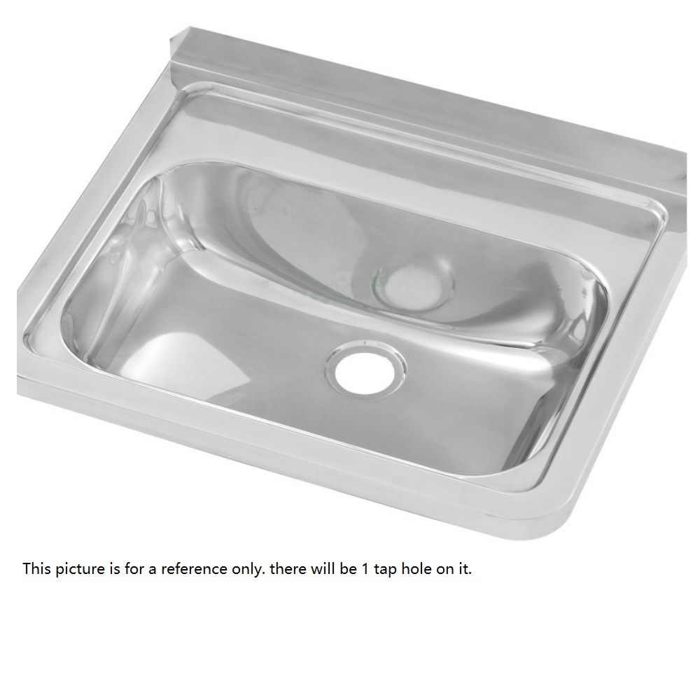 Buy Wall Mounted Stainless Steel Hand Basin with 1 tap hole - MyDeal ...