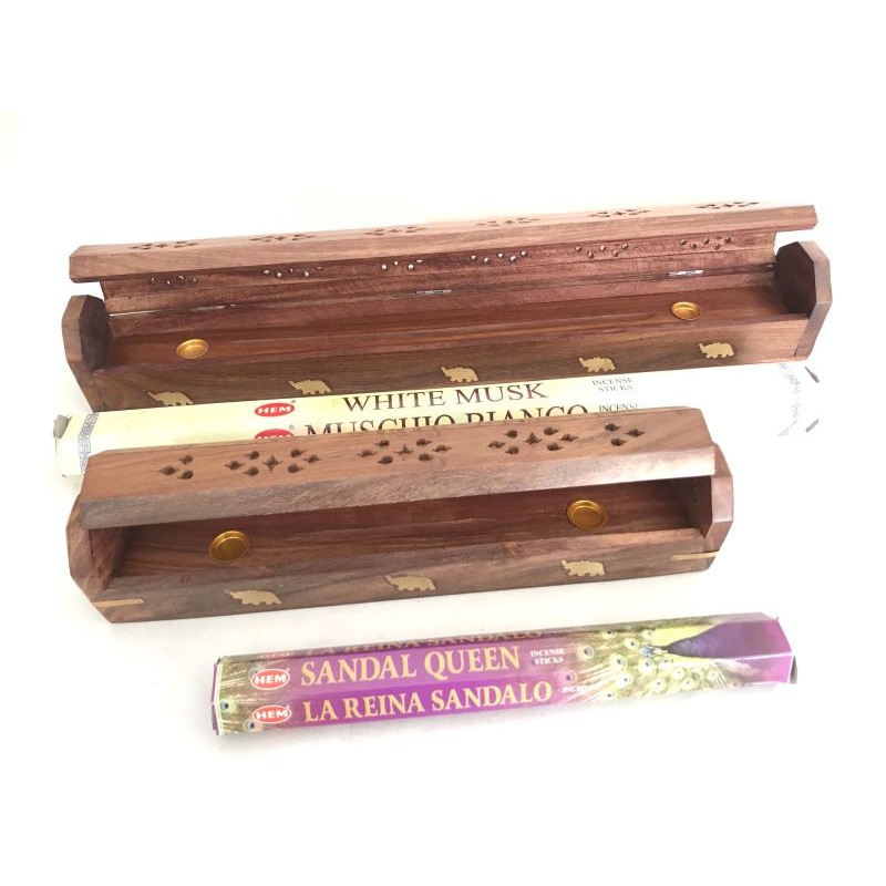 Buy Wooden Incense Burner Box For Extra Long Incense Sticks - 47cm - MyDeal