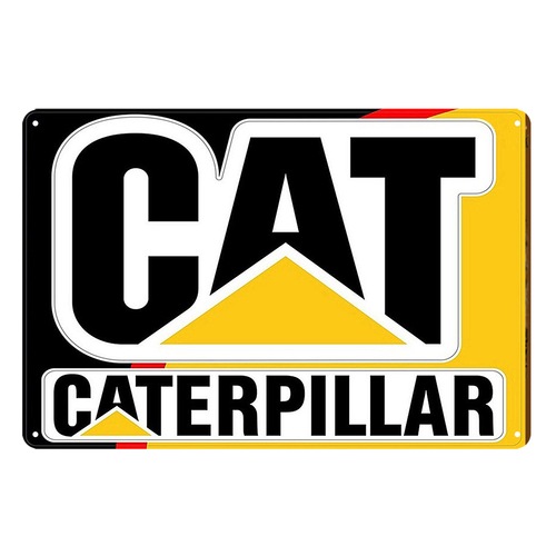 Buy 2x Cat Truck Caterpiliar Rustic Tin Sign Vintage Garage Bar ...