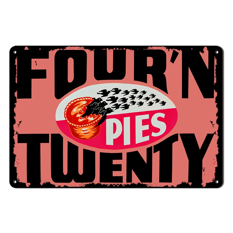 Buy 2x Four'n Twenty Pies Tin Metal Sign Rustic Look Vintage Man Cave ...