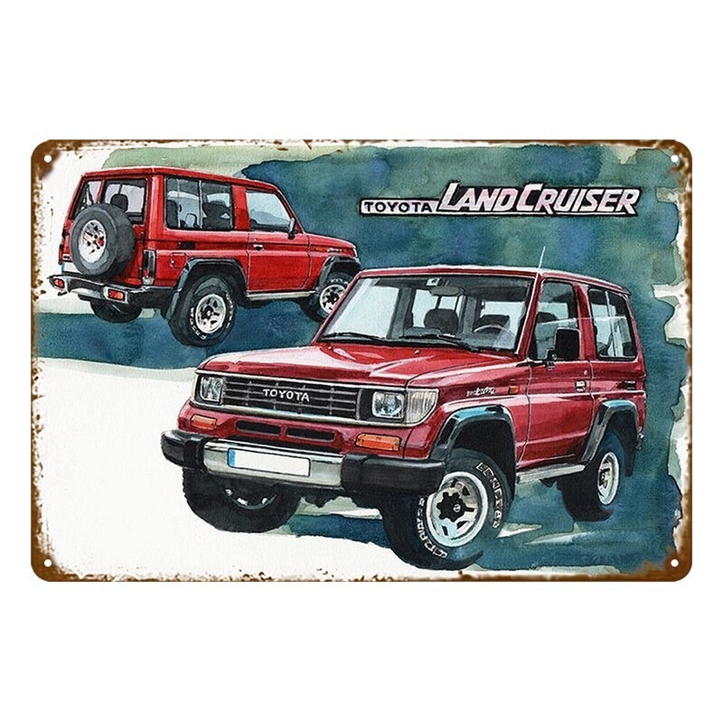 Buy 2x Tin Sign Toyota Landcruiser 20x30cm Metal Rustic Look Vintage ...