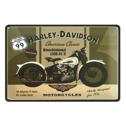 Buy 3x Harley-davidson Motorcycles Knucklehead Rustic Metal Sign ...