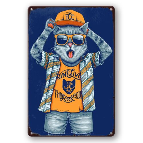 Buy 3x Tin Sign Tcc Cat Think Cook Cook Nice Live Metal Plate Rustic ...