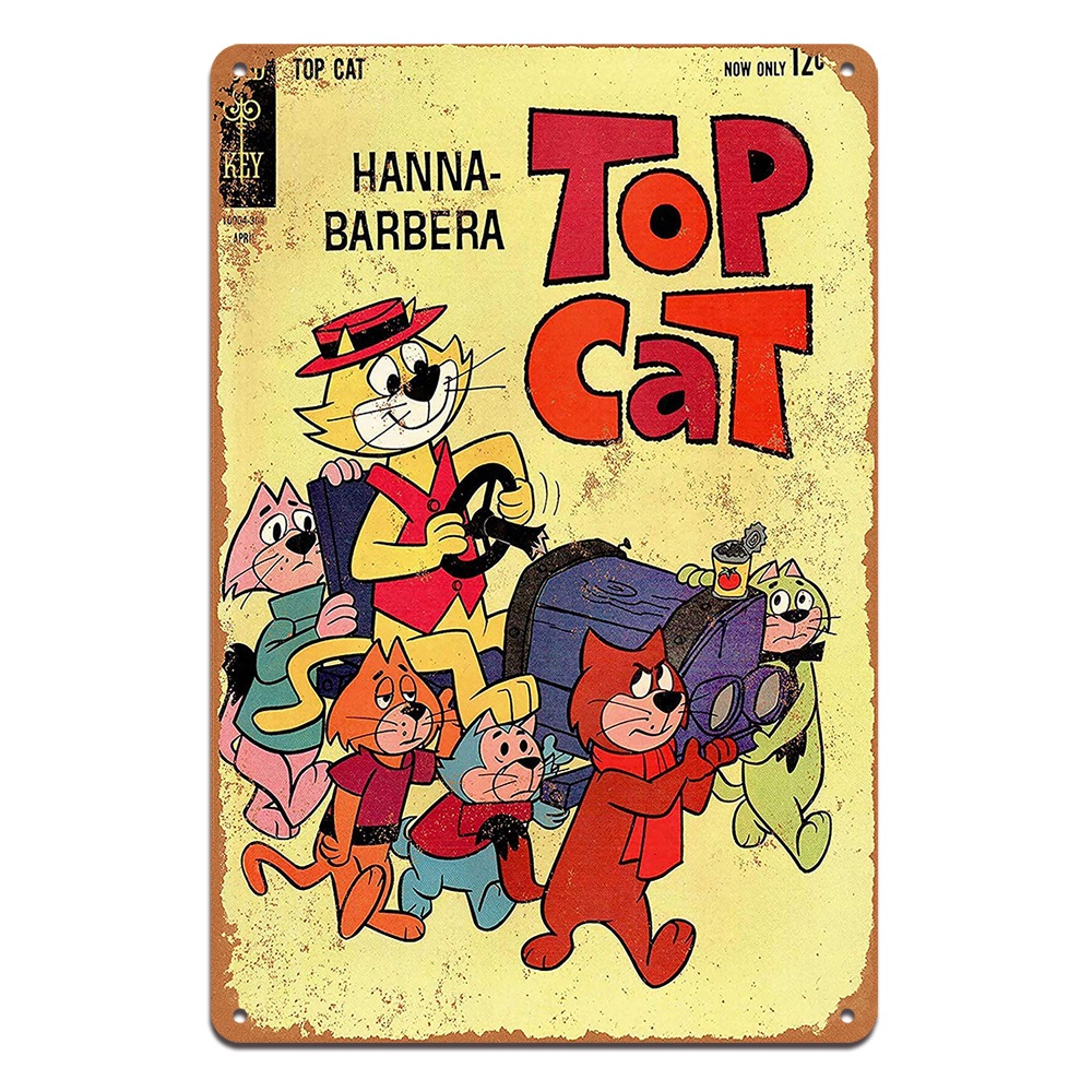 Buy 3x Top Cat Hanna Barbera Tin Metal Sign Rustic Look Vintage Man Cave - MyDeal Australia