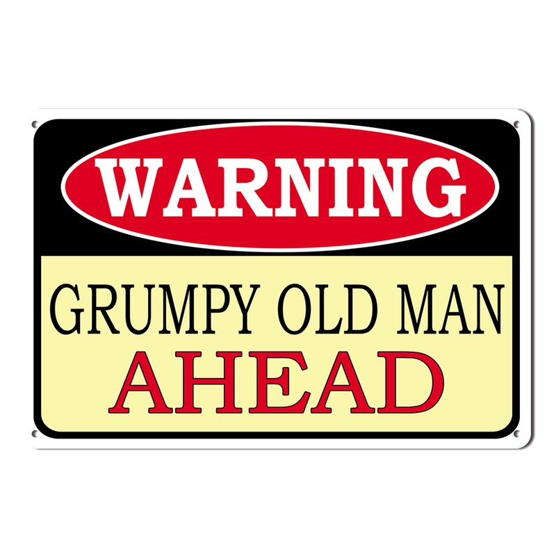 Buy 3x Warning Grumpy Old Man Ahead Tin Metal Sign Rustic Look Vintage ...