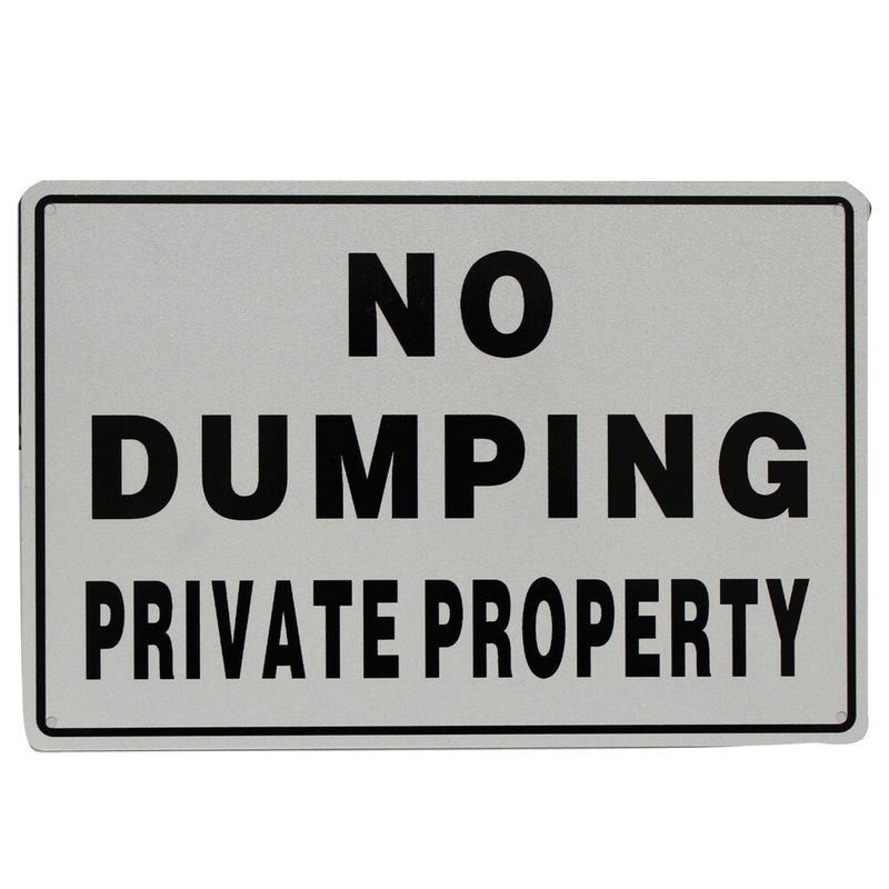 Buy Warning Notice No Dumping Private Property 200x300mm Metal Safety ...