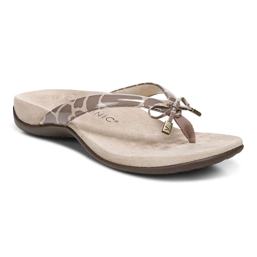 Buy Vionic Bella Toe Post Sandal - Giraffe Brownie - MyDeal Australia