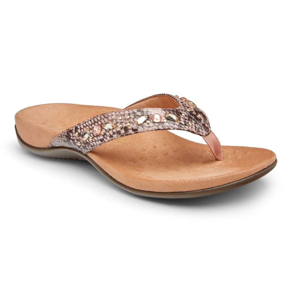 Buy Vionic Lucia Toe Post Sandal - Camelia Snake - MyDeal Australia