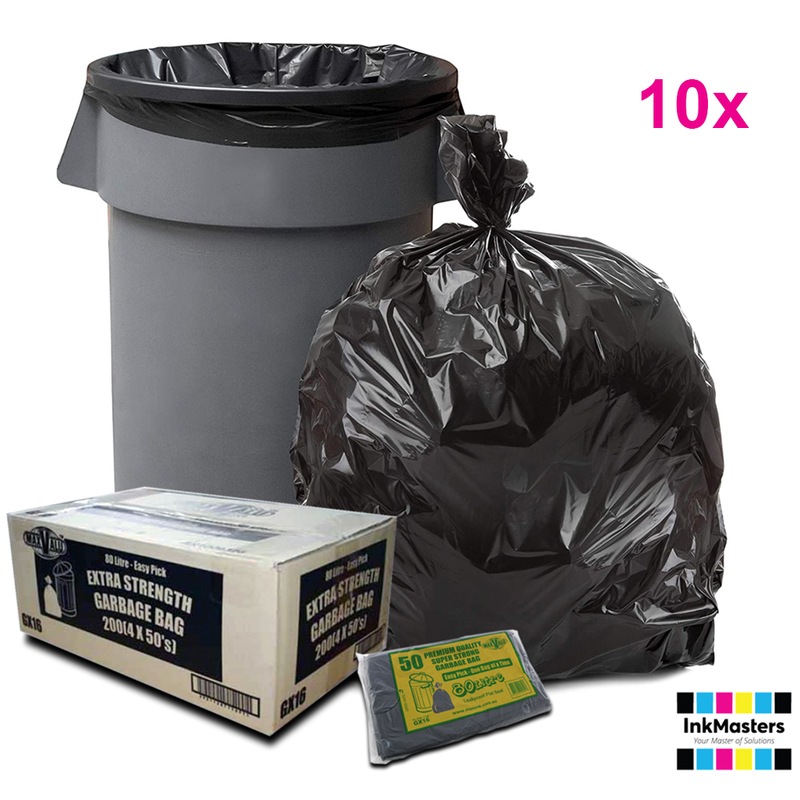 Buy 10 x 80L Black Heavy Duty Refuse Sacks / Bin Liners, 4x50 (200 ...
