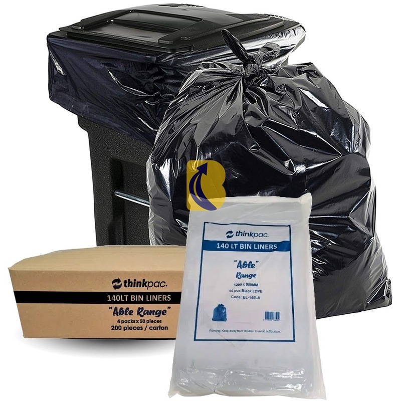 Buy 140L Bin Liners - 23um - 200 Bags (Able/Grade 2) - MyDeal