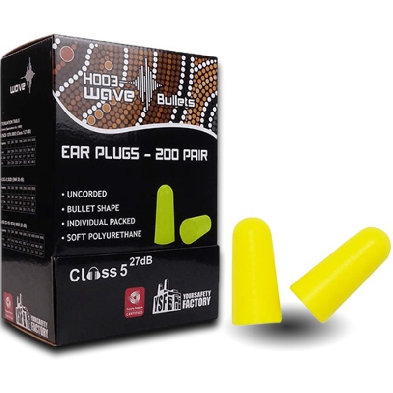 Buy 200pcs YSF Wave Bullet Uncorded Earplugs 27dB Individually Packed ...