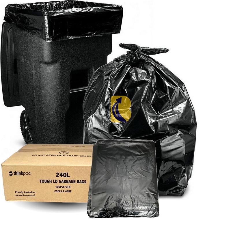 Buy 240L Gusseted Seal Bin Liners - 32um - 100 Bags (Restaurant Grade ...